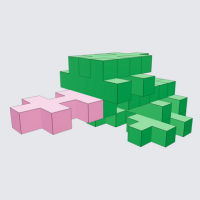 Green frog with tongue Plus-Plus instructions